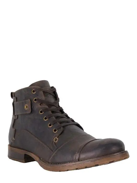 Dune London Simon Leather Boots - Dark Brown