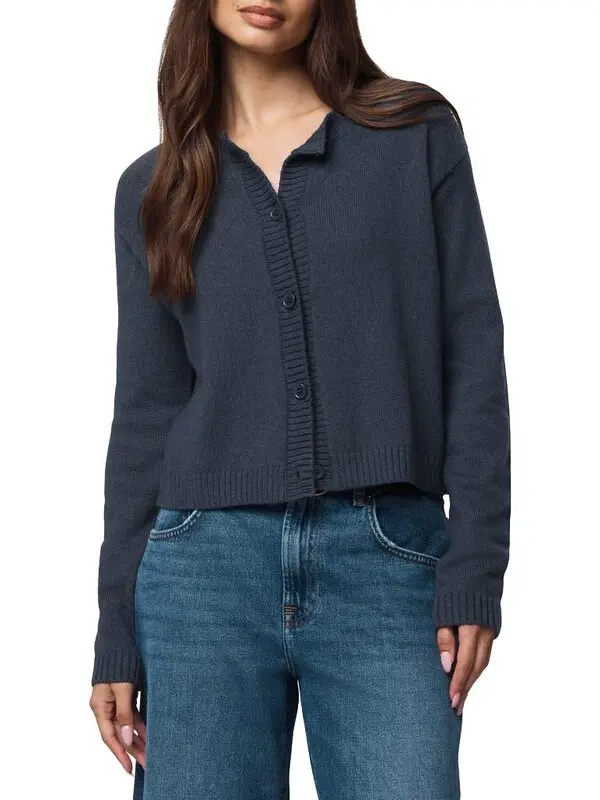 Splendid Cropped Cotton-blend Cardigan - Ice Navy