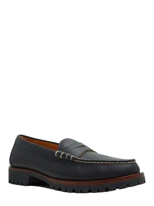 Brooks Brothers Bleecker Lug Sole Penny Loafer - Open Black