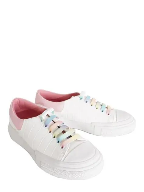 BELLE & BLOOM Croc Leather Sneaker - White
