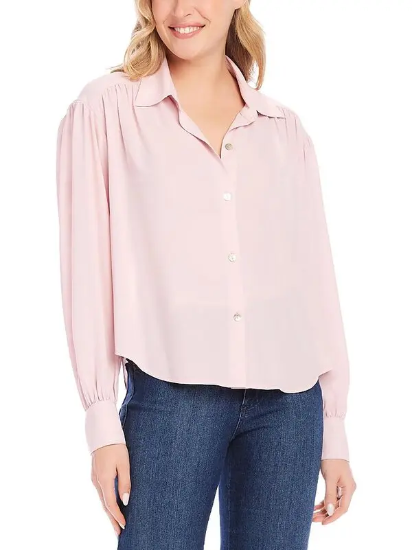 Karen Kane Dropped Shoulder Blouse - Pink