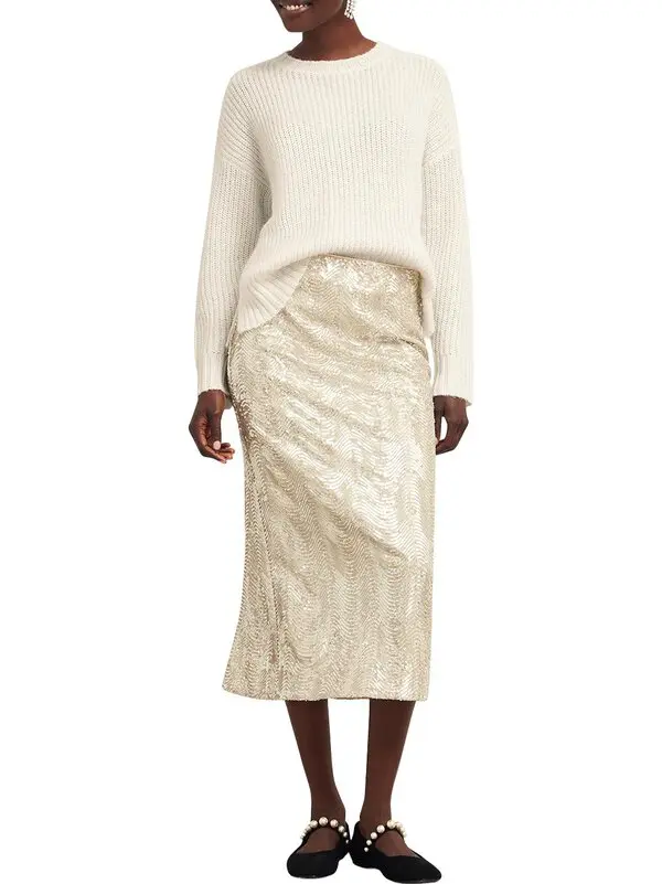 HOBBS LONDON Marsha Sequined Sweater - Ivory