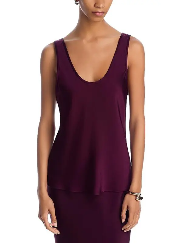 ANINE BING Lea Silk Tank Top - Bordeaux