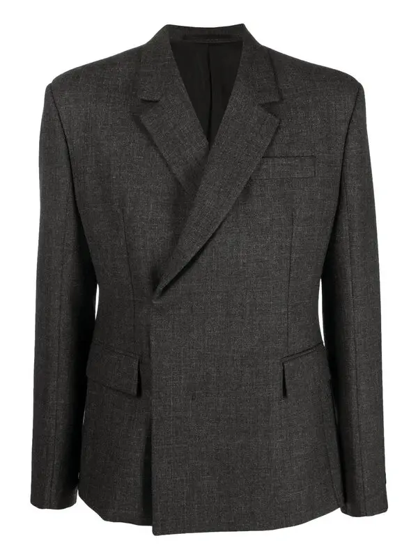 Prada Double-breasted Tailored Blazer - Grey