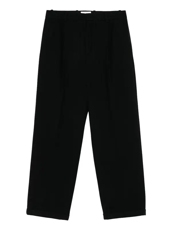Saint Laurent Striped Flannel Trousers - Black