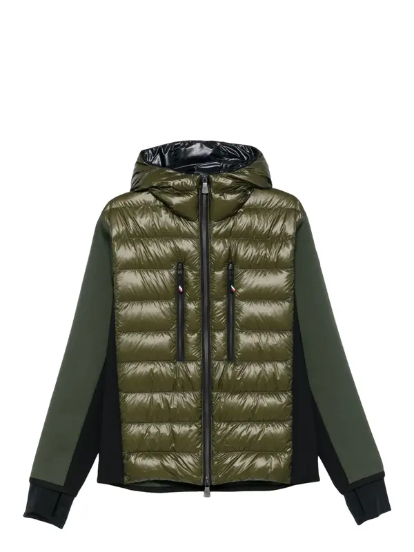 Moncler Panelled Down Jacket - Green