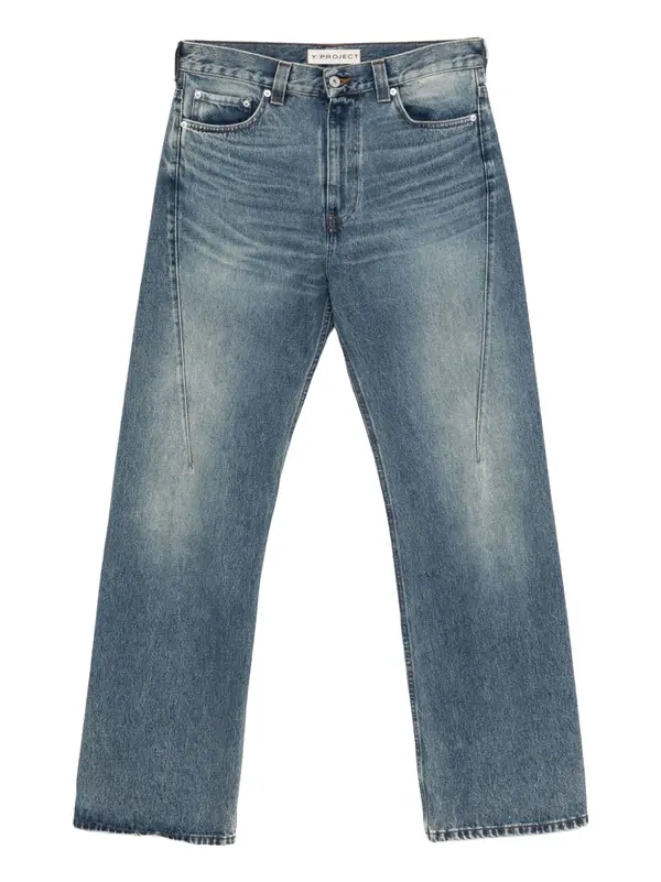 Y/project Dart-detail Straight Leg Jeans - Blue