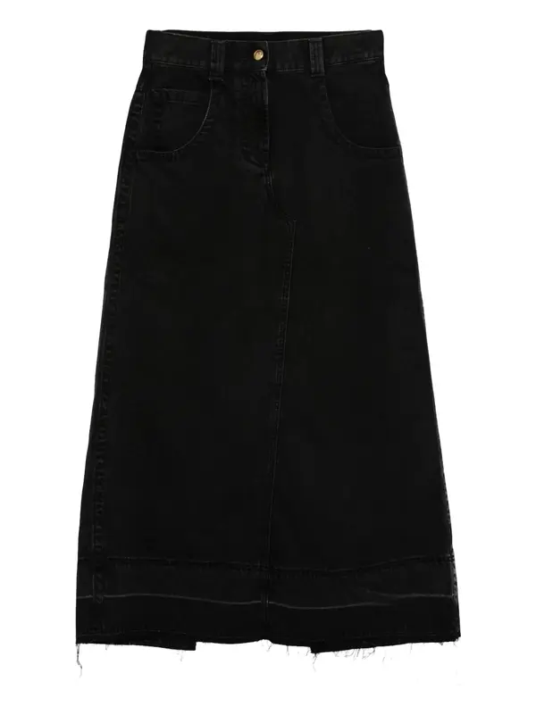 Palm Angels Denim Maxi Skirt - Black