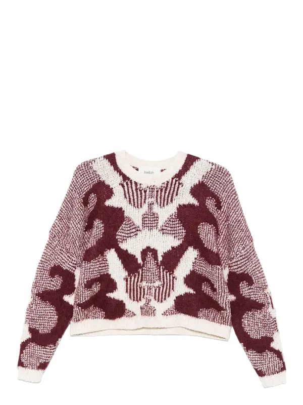 Ba&sh Rora Intarsia Knit Sweater - Red