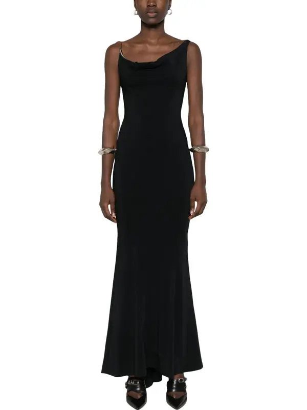MUGLER Crepe Maxi Dress - Black