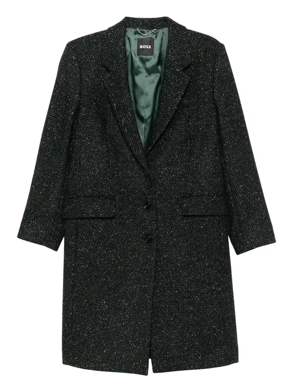 BOSS Patterned Jacquard Coat - Blue