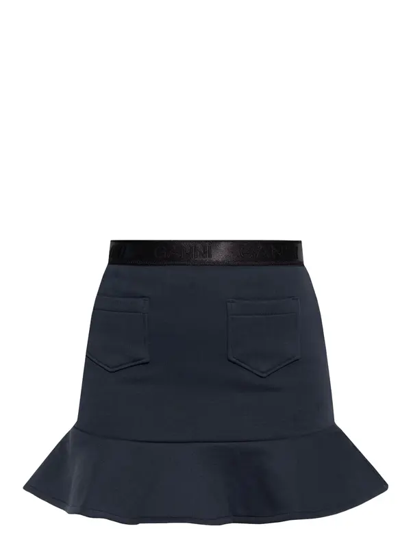 GANNI Flared-hem Mini Skirt - Blue