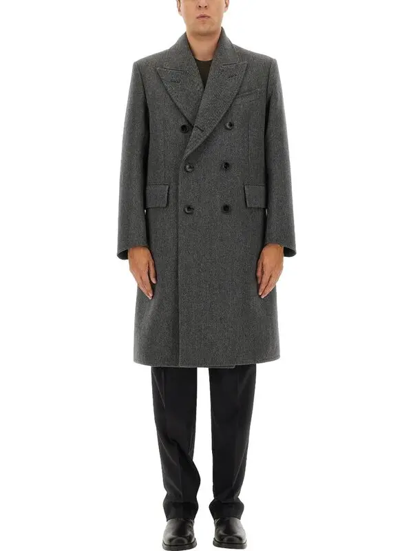TOM FORD Double-breasted Overcoat - Grey