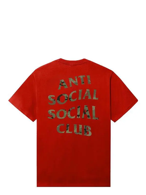 ANTI SOCIAL SOCIAL CLUB Woody Green Camo Tee Shirt - Red