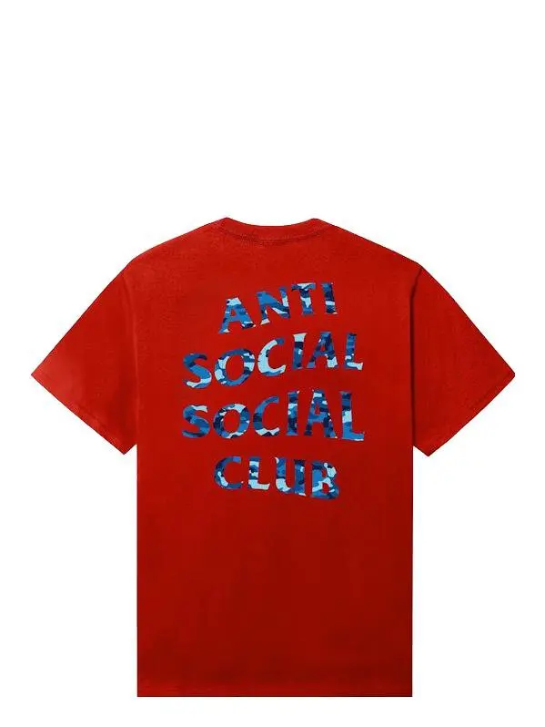 ANTI SOCIAL SOCIAL CLUB Woody Blue Camo Tee Shirt - Red