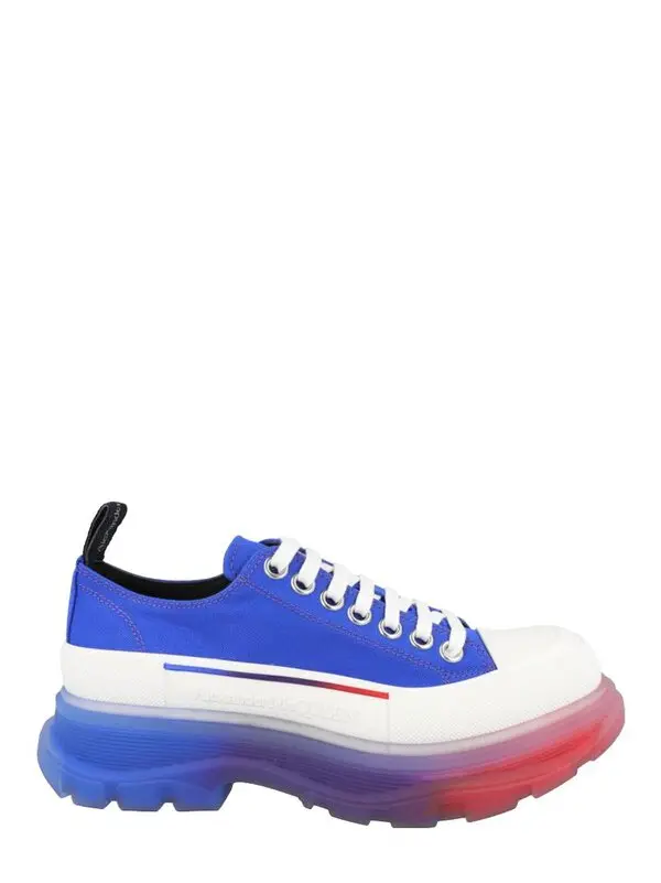 Alexander McQueen Tread Slick Low Lace Up Sneakers - Royal/white