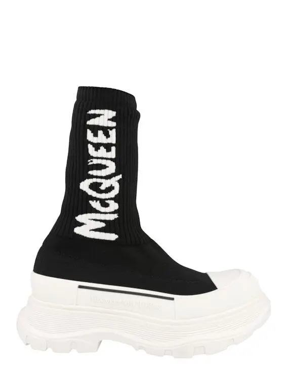 Alexander McQueen Tread Slick Ribbed Boots - Black/white