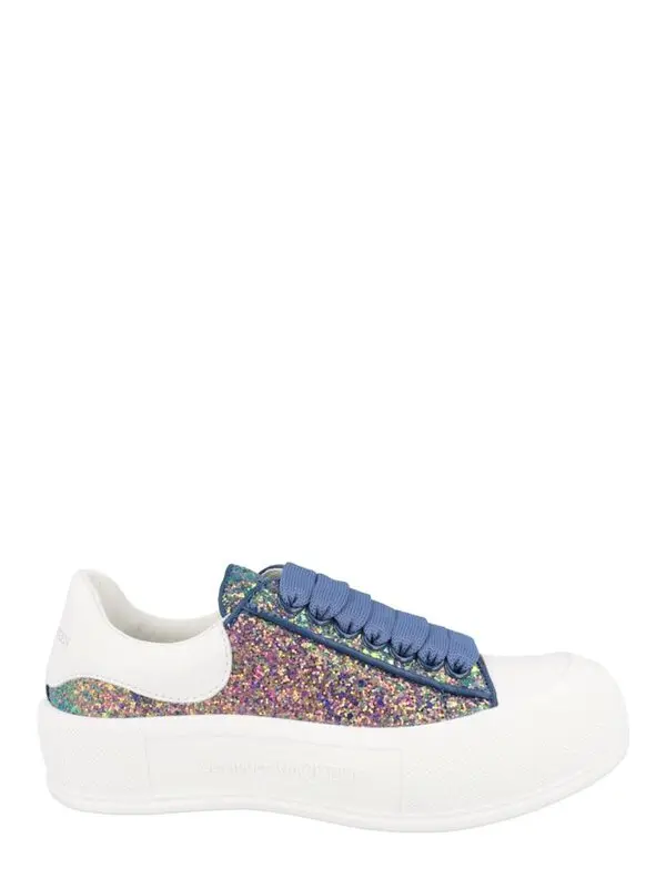 Alexander McQueen Glitter Low-top Sneakers - Petrol Blue/white