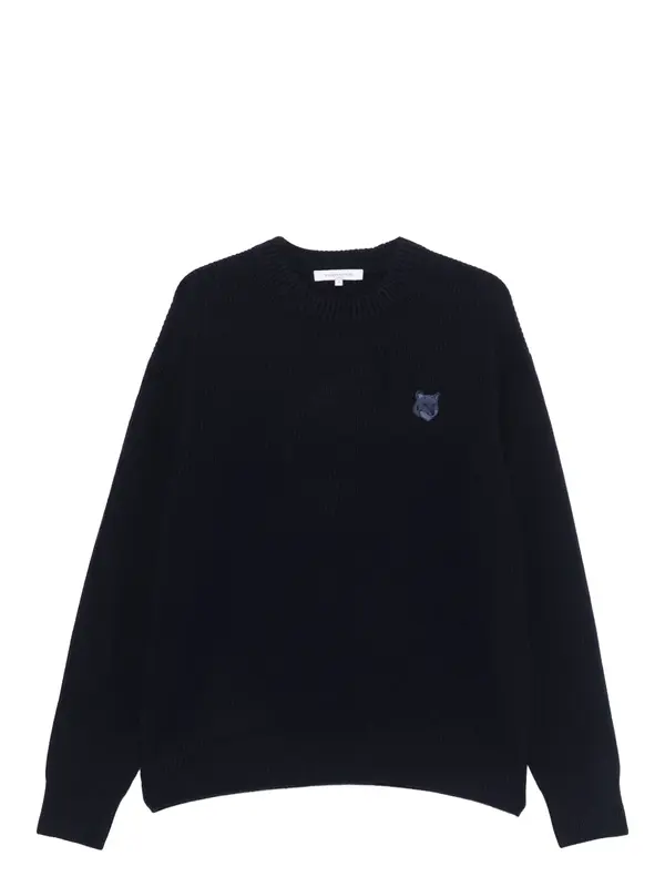 Maison Kitsuné Fox Head Wool Jumper - Blue
