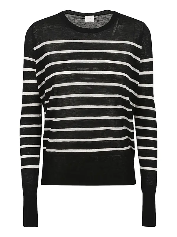 CT PLAGE Wool Striped Sweater - Black