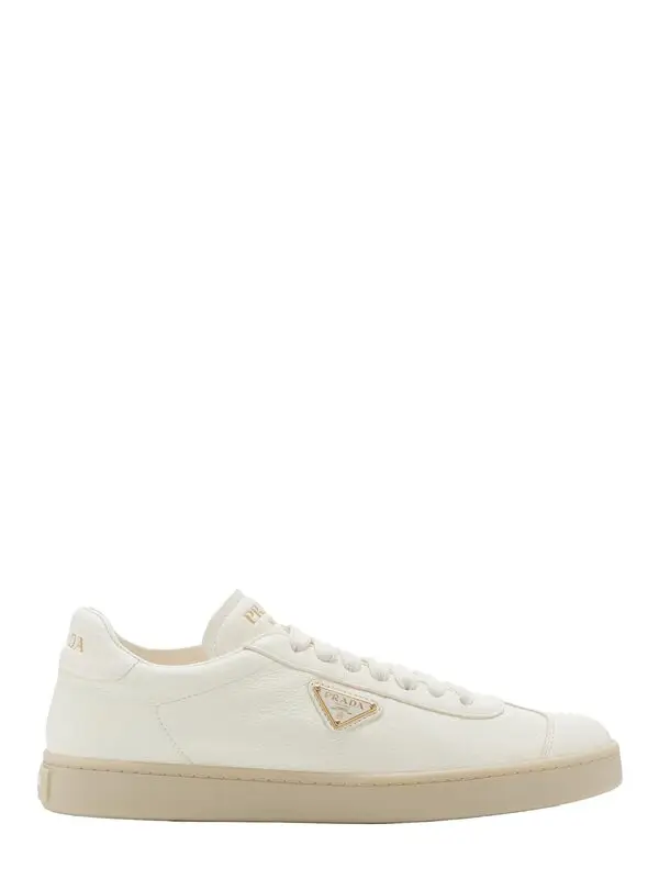 Prada Lane Low-top Leather Sneakers - White