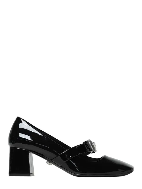 Versace Patent Mary Jane High Heel Shoes - Black