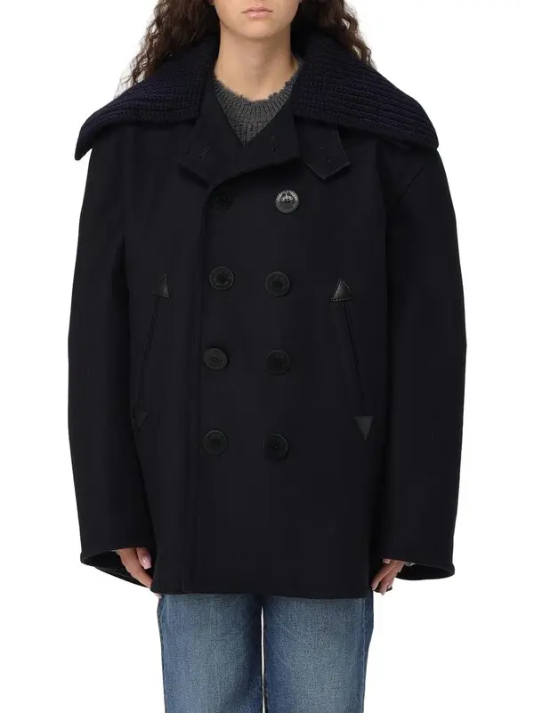 Dsquared2 Double Breasted Pea Coat With Shawl Collar - Navy