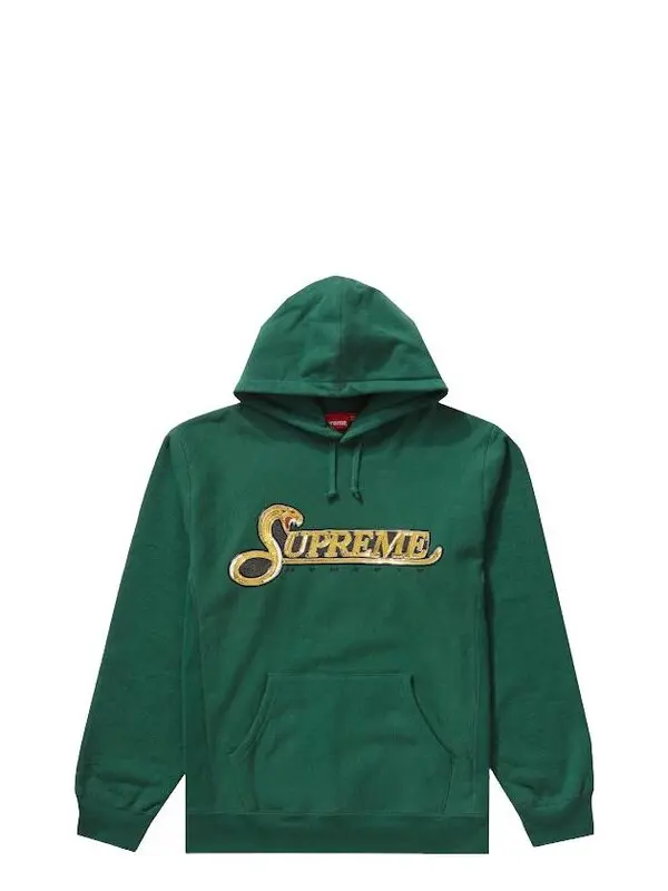 Supreme Sequin Viper Hooded Sweatshirt - Dark Green