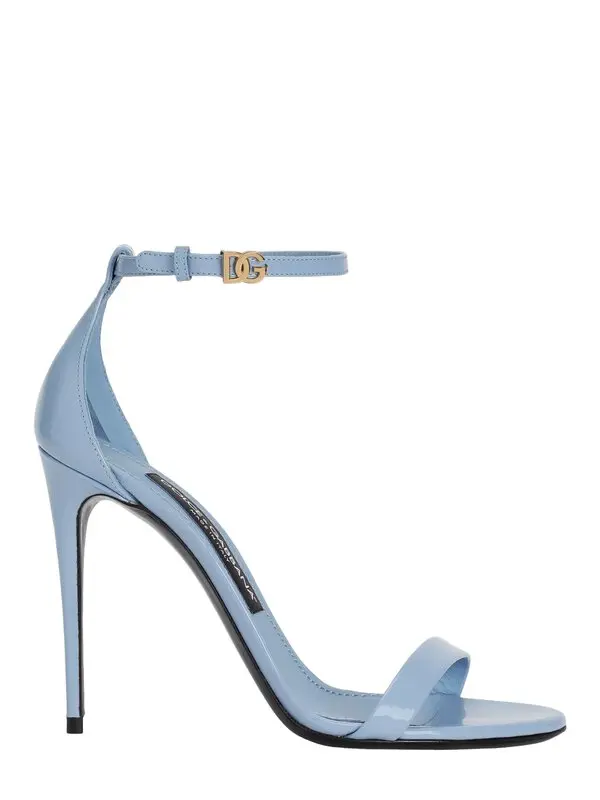 Dolce & Gabbana Polished Calfskin Sandals - Light Blue