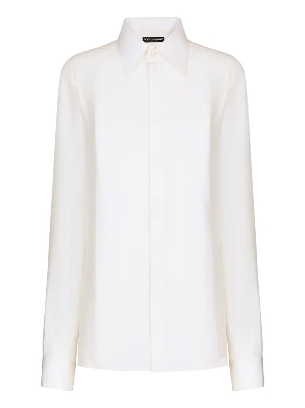 Dolce & Gabbana Silk Crepe De Chine Shirt - White