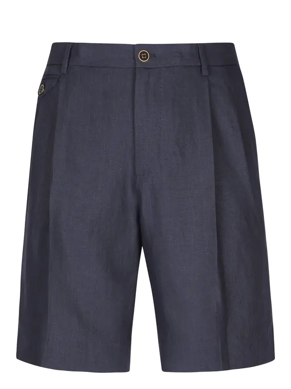 Dolce & Gabbana Regular Fit Linen Shorts - Blue