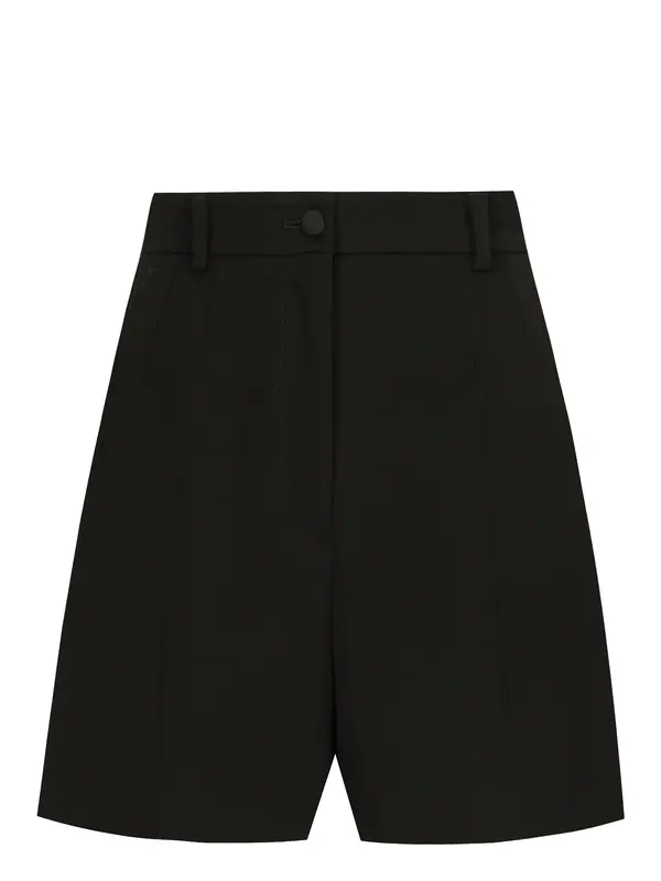 Dolce & Gabbana Wool Gabardine Tuxedo Shorts - Black