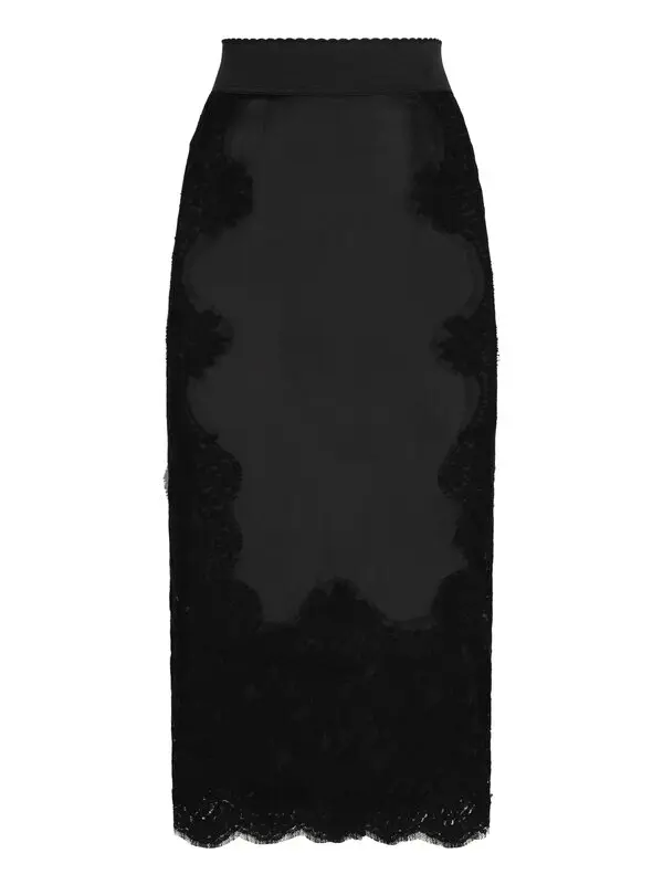 Dolce & Gabbana Satin Midi Skirt - Black