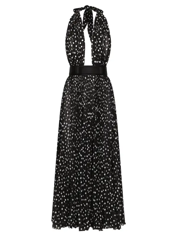 Dolce & Gabbana Pleated Chiffon Calf-length Dress - Print