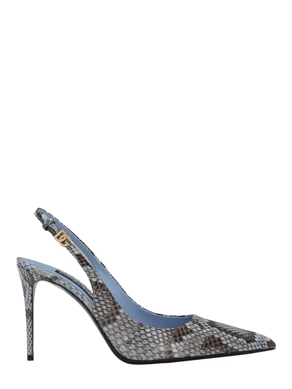Dolce & Gabbana Python Slingbacks - Light Blue