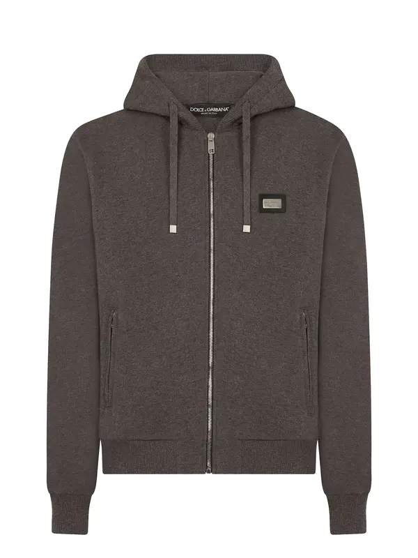 Dolce & Gabbana Cotton Jersey Hoodie - Grey