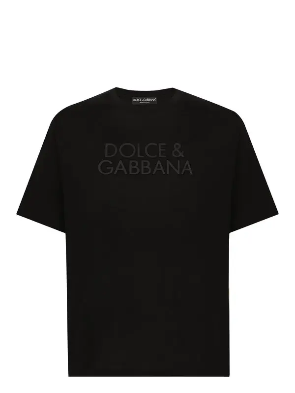 Dolce & Gabbana Cotton T-shirt With Logo Embroidery - Black