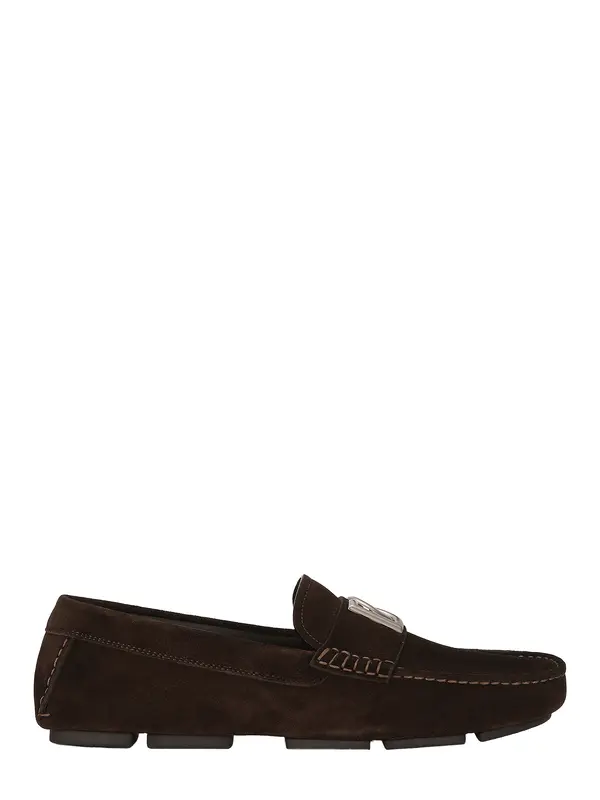 Dolce & Gabbana Suede Driver Loafers - Brown