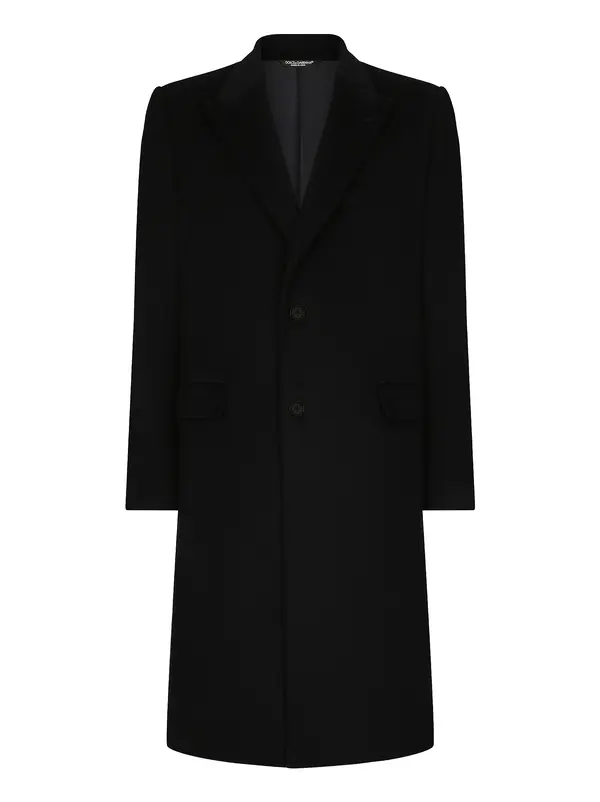 Dolce & Gabbana Single-breasted Cashmere Coat - Blue