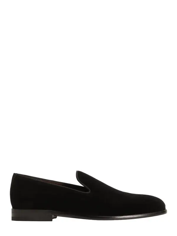 Dolce & Gabbana Milano Velvet Slippers - Black