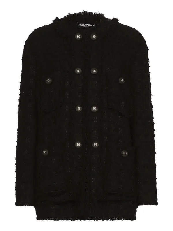 Dolce & Gabbana Single-breasted Rush-stitch Jacket - Black