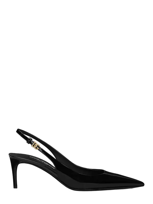 Dolce & Gabbana Patent Leather Slingbacks - Black
