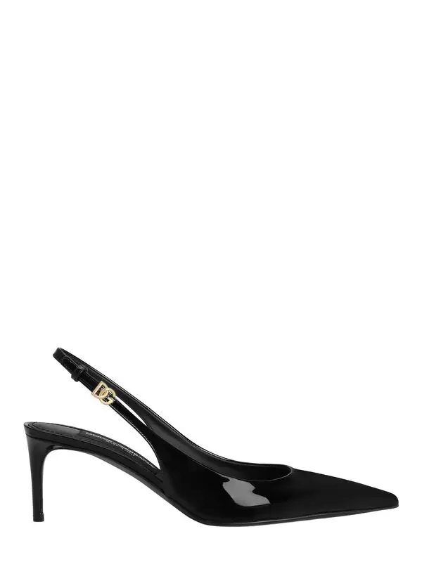 Dolce & Gabbana Patent Leather Slingbacks - Black