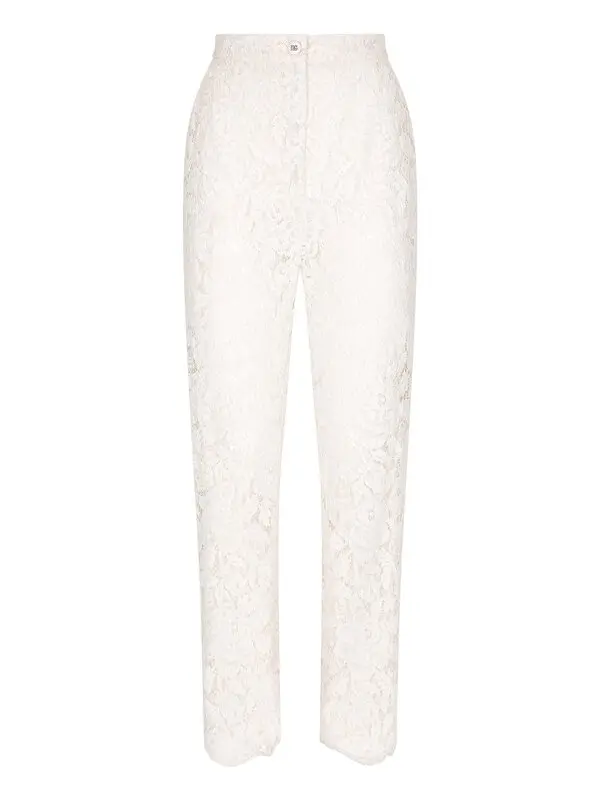 Dolce & Gabbana Stretch Lace Pants - White