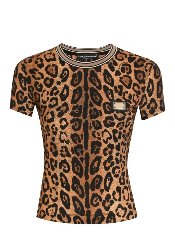 Dolce & Gabbana Leopard Short Sleeve T-shirt - Print