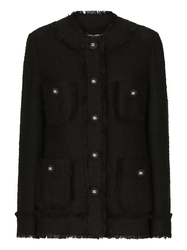 Dolce & Gabbana Single-breasted Tweed Jacket - Black