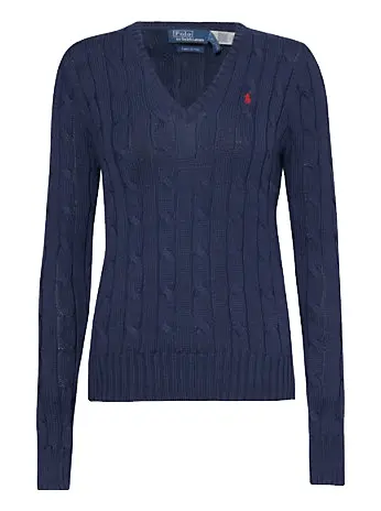 Polo Ralph Lauren Cotton-knit Jumper With Logo Embroidery - Hunter Navy