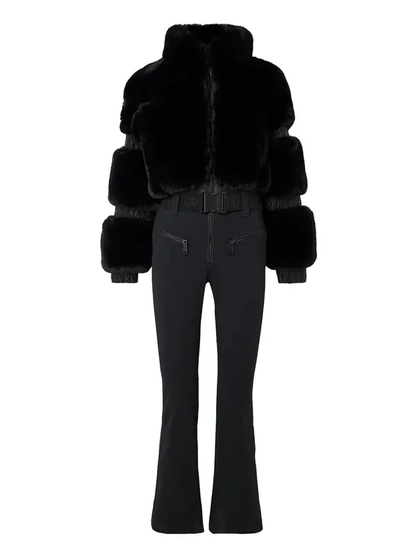 Goldbergh Lieke Belted Faux-fur Ski Suit - Black
