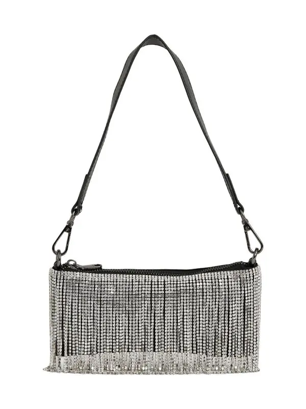 REISS Francesca Mini Shoulder Bag With Crystal Fringe - Silver