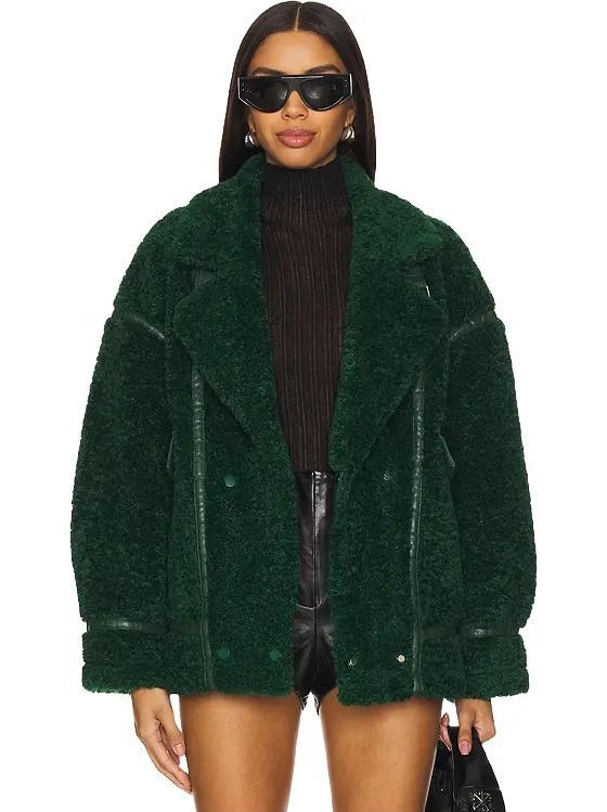 LAMARQUE Badu Faux Fur Jacket - Green